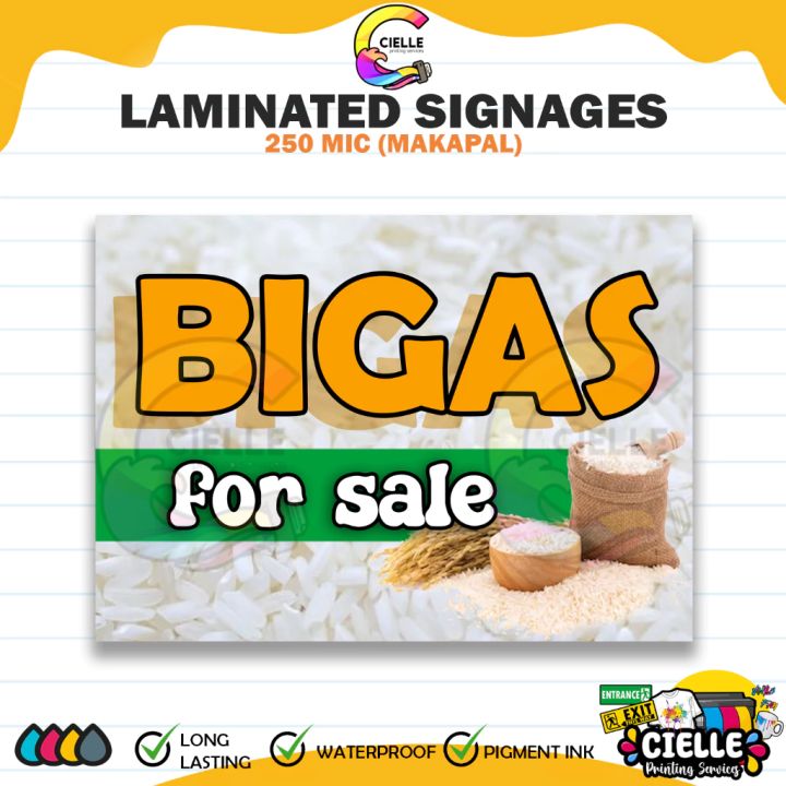 BIGAS FOR SALE - Laminated Signages for Sari-Sari Store/Tindahan ...