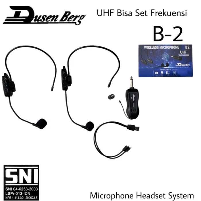 Mic Wireless Bando/Headset Dusenberg B-2 Bisa Ganti Frekuensi | Lazada ...