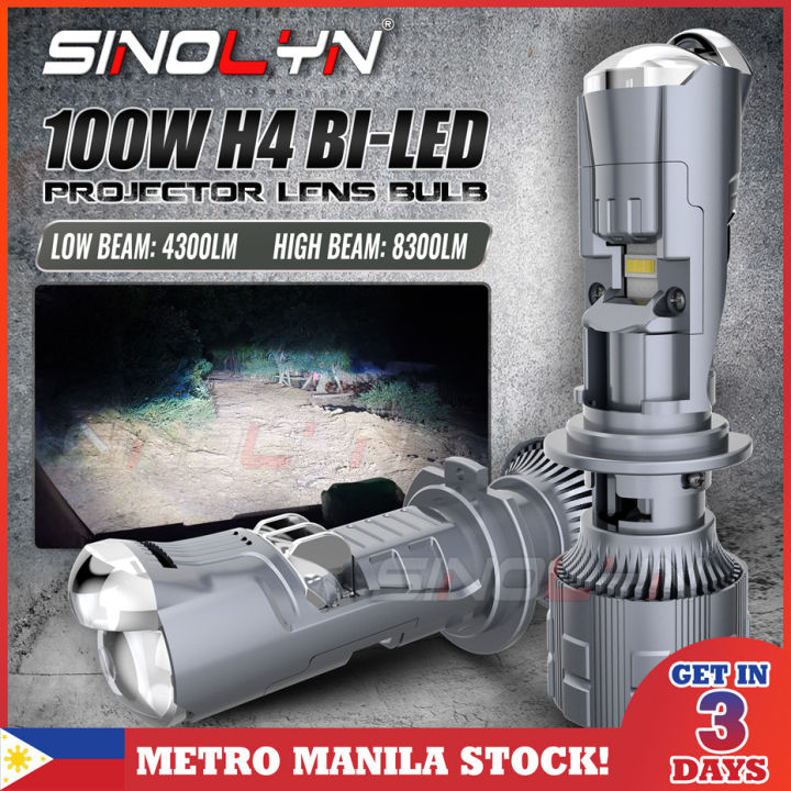 Sinolyn H4 HS1 H17 Headlight Canbus 100W Lamp Bi LED Hyperboloid Mini ...