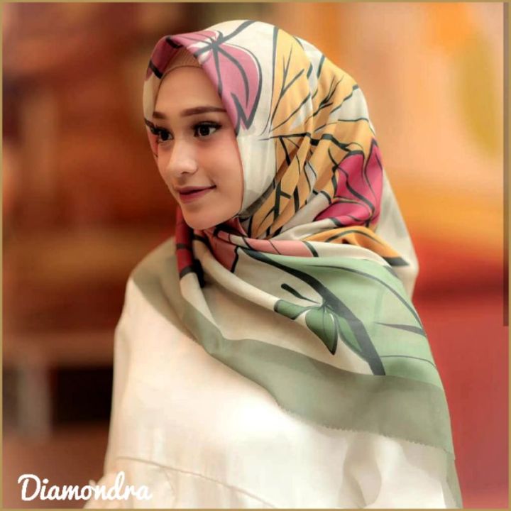 Hijab Voal Premium Laser Cut Jilbab Segiempat Motif Bunga Kerudung Segi empat Motif Mewah ...