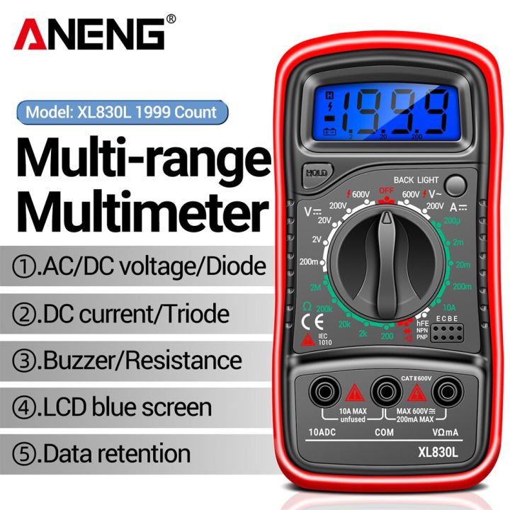 ANENG XL830L Digital Multimeter AC/DC Voltmeter Current Diode Triode ...