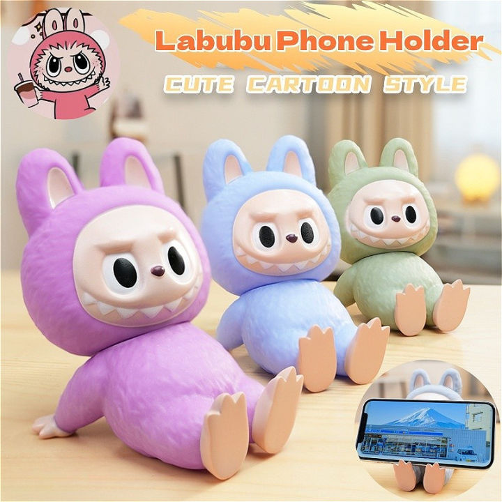 Labubu น่ารักที่จับโทรศัพท์มือถือคอลเลกชันตัวยึดบนแป้นรถที่มีสีสันของตก ...