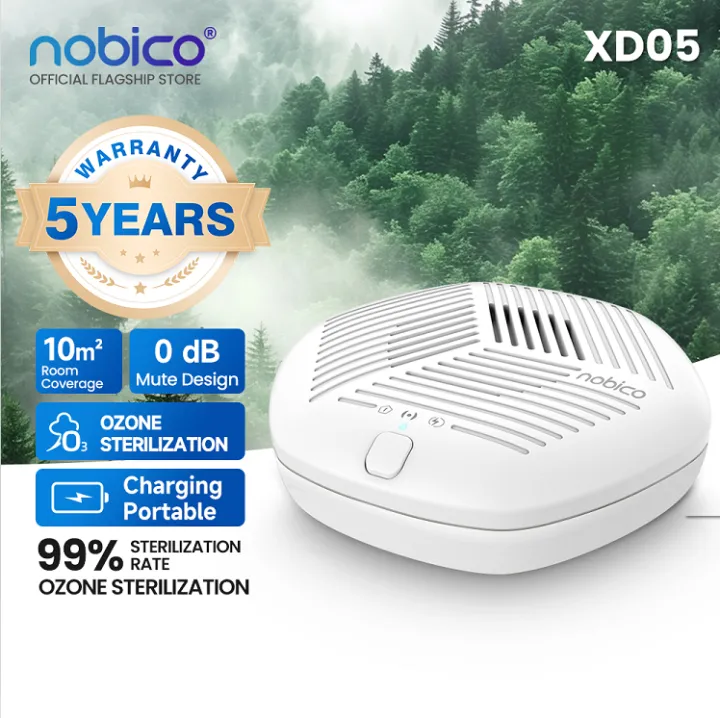Nobico XD05 Rechargeable Portable Ozonator Air Purifier For Home & Room, Negative Lonizer Air ...