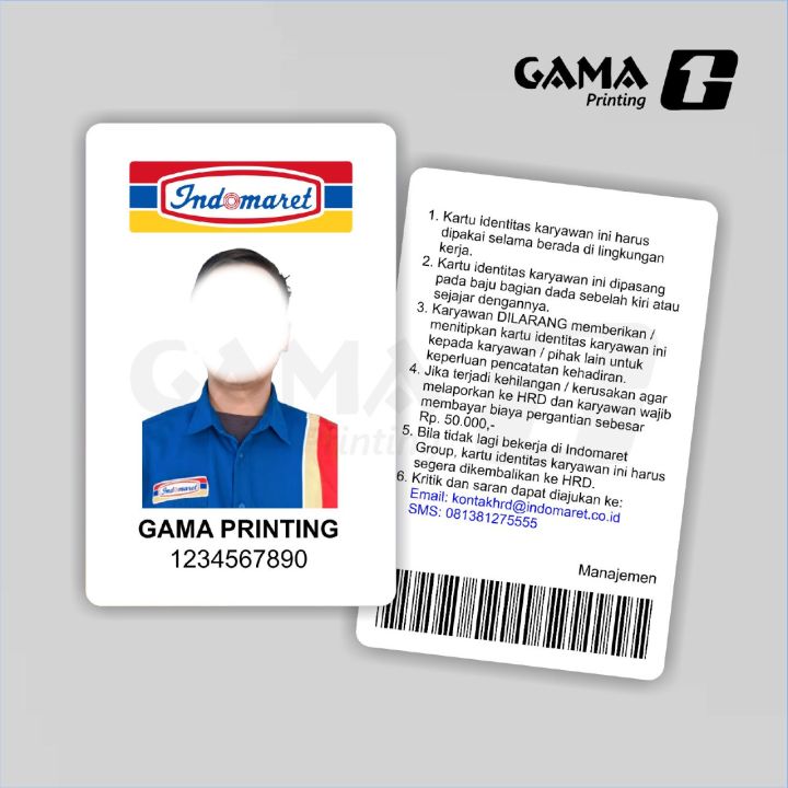 Cetak Kartu ID Card Indomaret Pegawai Indo Bahan PVC Tebal Sehari Jadi ...