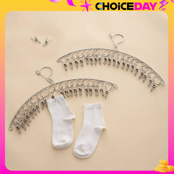 KAIDEE ST ไม้หนีบผ้าสแตนเลสแบบโค้ง ที่หนีบผ้า 10 ตัวหนีบ | Lazada.co.th