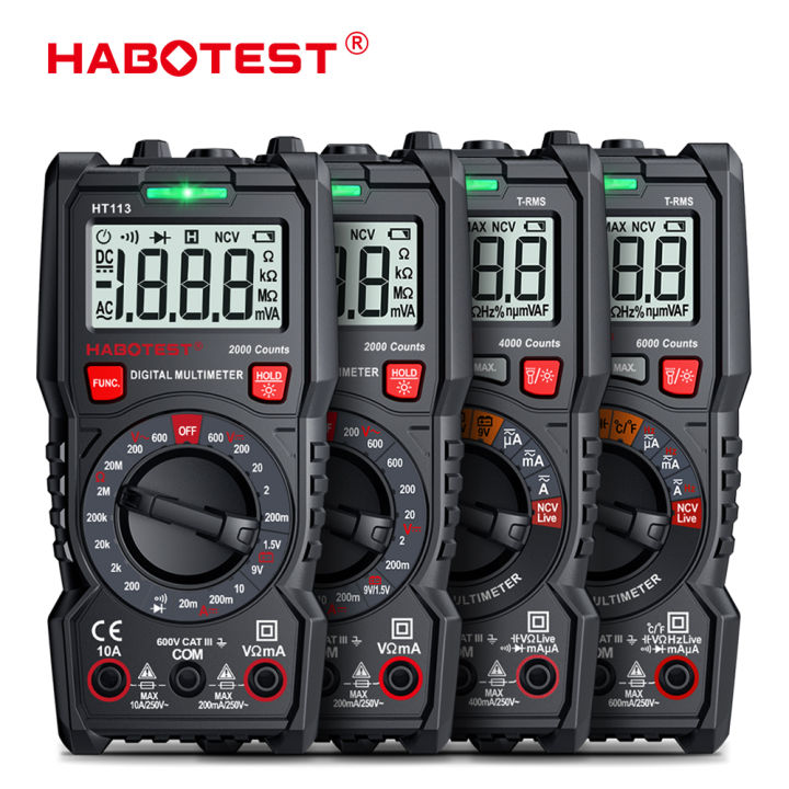 HABOTEST HT113 Digital Multimeter 6V-600V AC/DC voltmeter Ammeter NCV ...