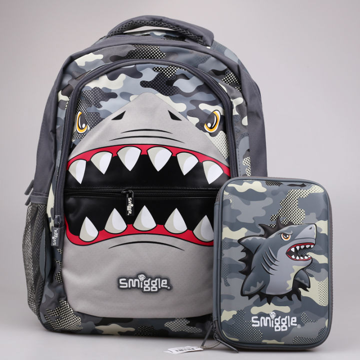 Australian Smiggle Large-Capacity Cartoon Shark School Bag Pencil Case ... Australian Smiggle Large-Capacity Cartoon Shark School Bag Pencil Case ...