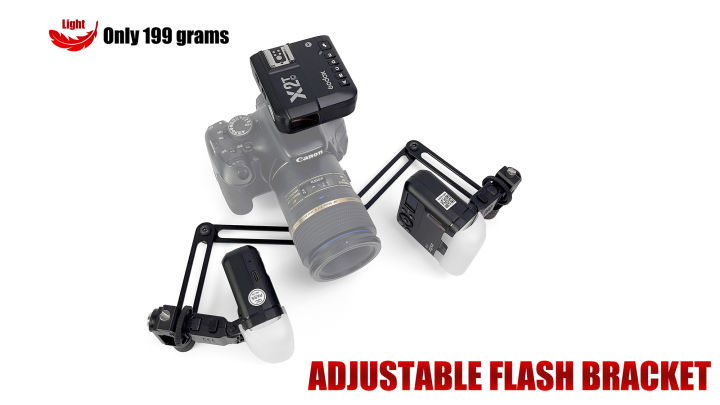 Oral, Macro And Dental Photography SLR DSLR Camera Twin Flash Bracket With Godox Flash And Godox ...