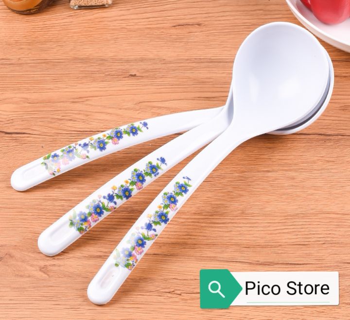Melamine Soup Spoon Sudut Sup Porselin Tiruan Plastic Sudu Sup ...