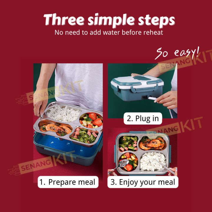 Electric Lunch Box Food Warmer Student Cooker Food Container Bento Food ...