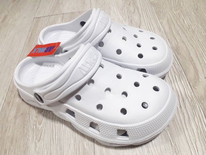 ABWALK รองเท้าสวมลำลอง( สีขาวล้วน)💥พิเศษ79฿ | Lazada.co.th