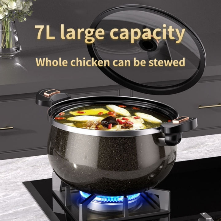 Original 7L Enamel Non Stick Pressure Cooker Soup Pot Stew Pot ...
