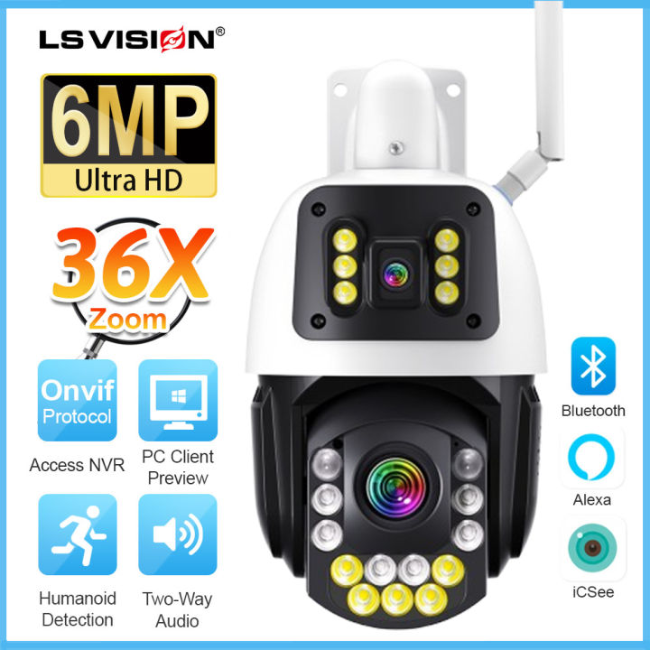 LS VISION 3K NVR Dual Lens WIFI CCTV Camera 36X Optical Zoom PC Client ...