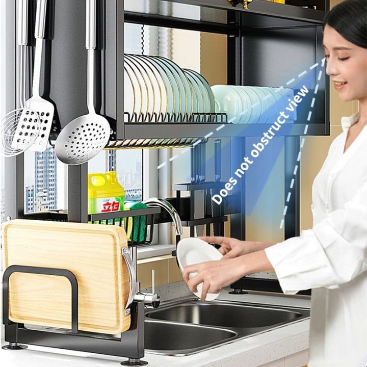 【304 Stainless Steel】Metal Dish 65/75/85/95/105CM Cabinet Rack Kitchen ...