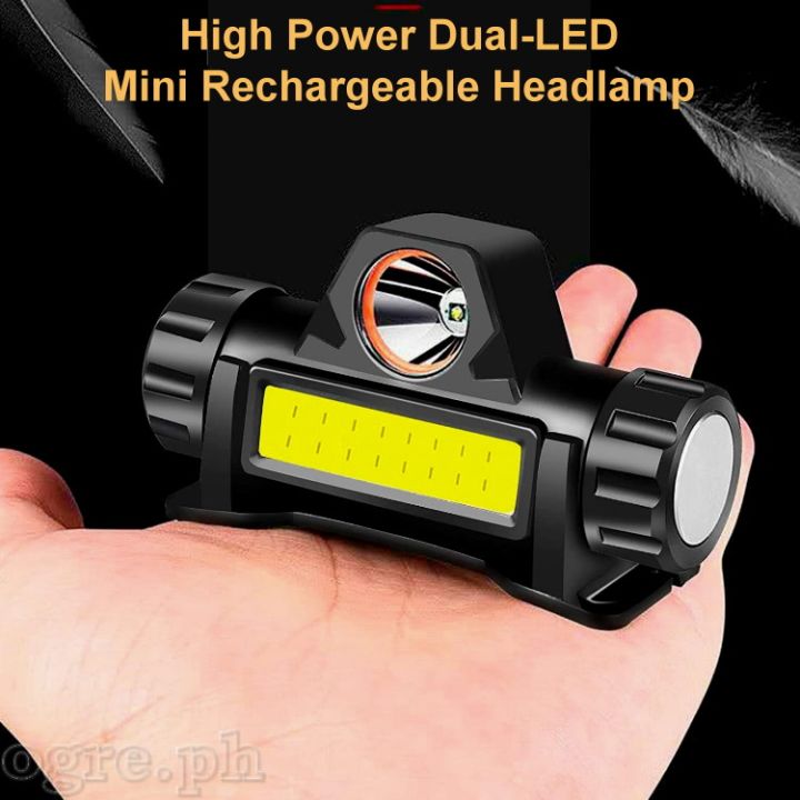 High Power 2-LED Mini Rechargeable Headlamp | Lazada PH