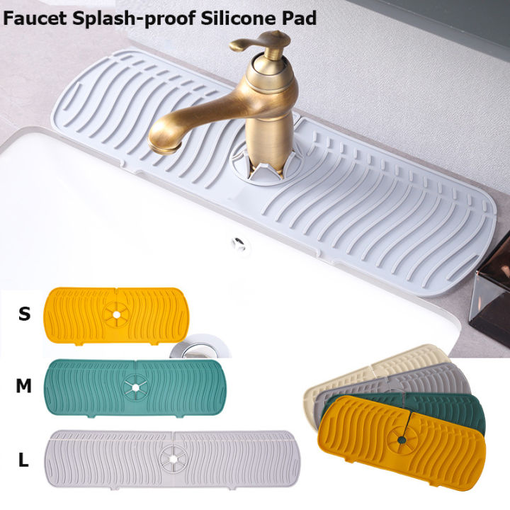 Faucet Splash-proof Silicone Pad Sink Splash Guard Kitchen Bathroom ...