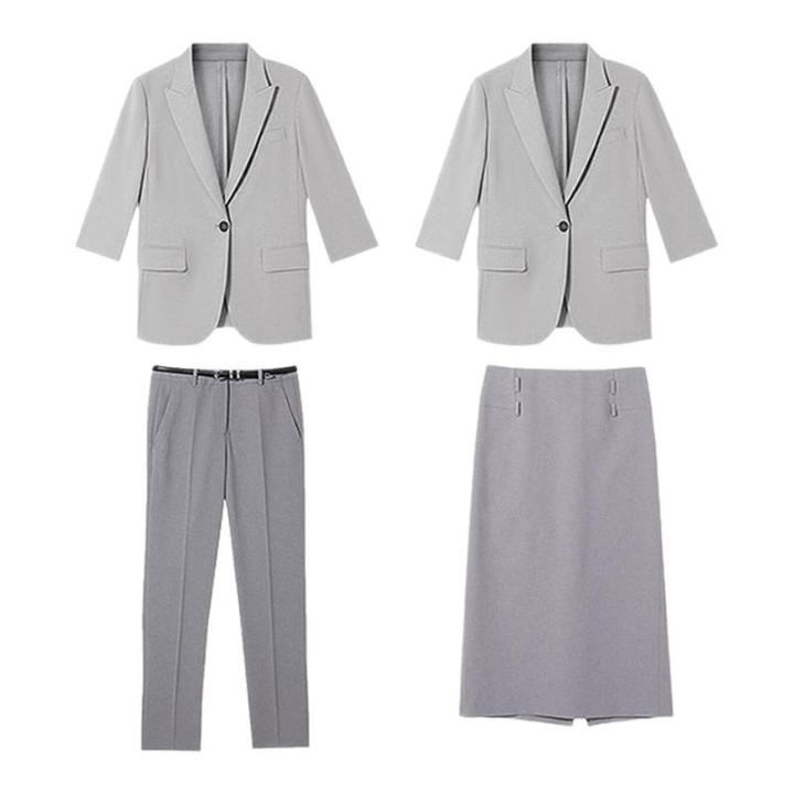LANCY FROM 25 | Elegant White Business Commute Suit Jacket/Pants/Skirt ...