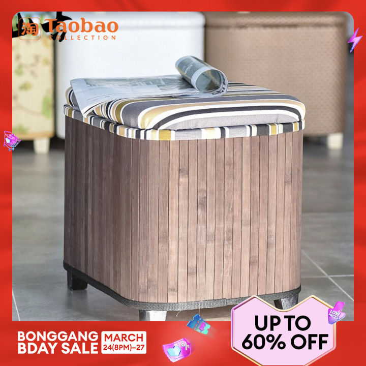 Solid Wood Storage Stool Storage Stool Can Sit Household Multi ...