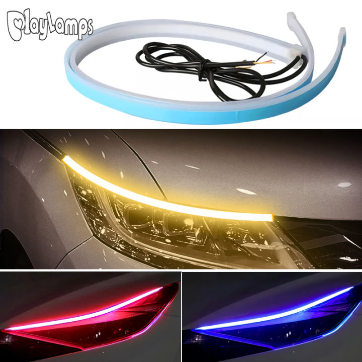 LED DRL Car Daytime Running Light Flexible Waterproof Strip Auto ...