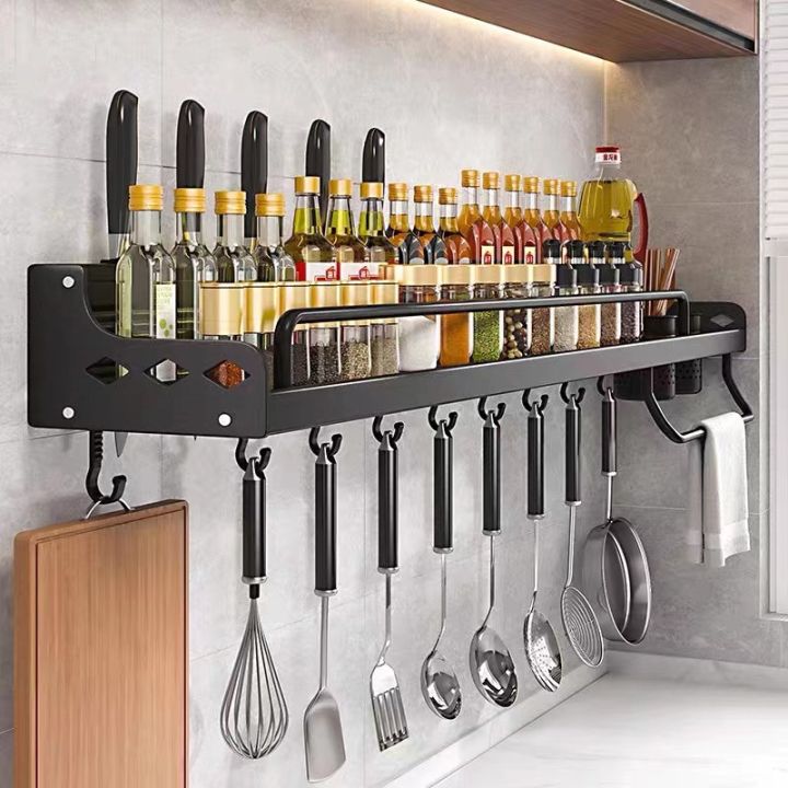 Spice Rack Hanging Kitchen Organizer Condiments Organizer Wall Mounted ...