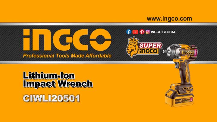 INGCO Cordless Impact Wrench | CIWLI20501 & CIWLI2050 | Lazada PH