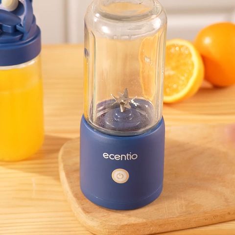 ecentio Pembuat Jus Mini Portable 10 Mata Pisau 380ML Pengisi Daya Port ...