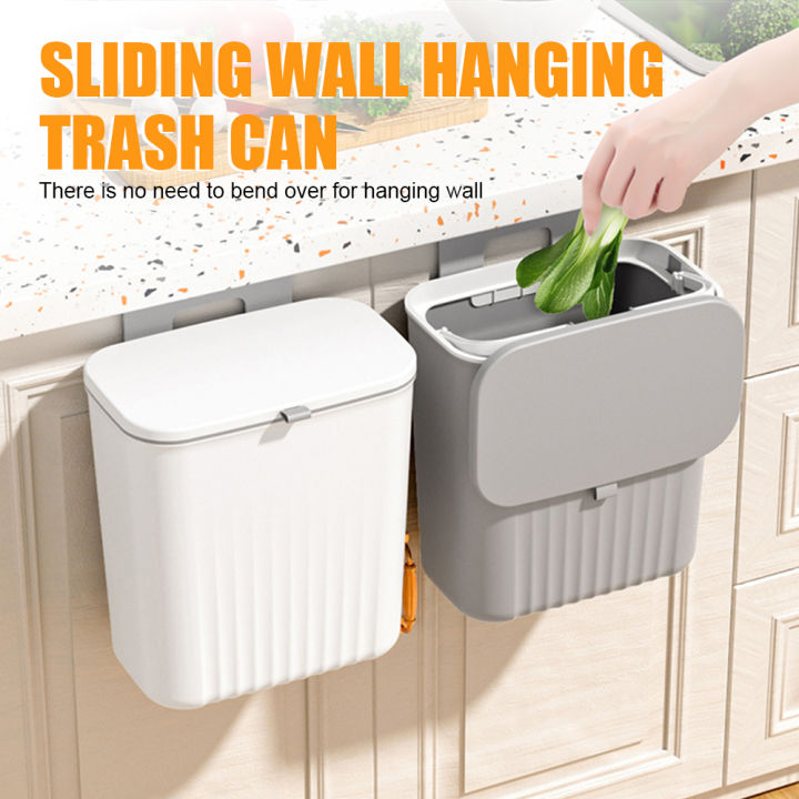 Ins kitchen wall-mounted trash can, no punching, no trace, garbage ...