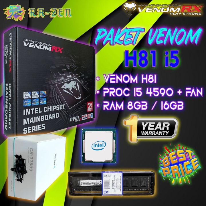 Paket Core I5 4590 + Motherboard H81 VenomRx + Ram 8gb / 16Gb | Lazada Indonesia