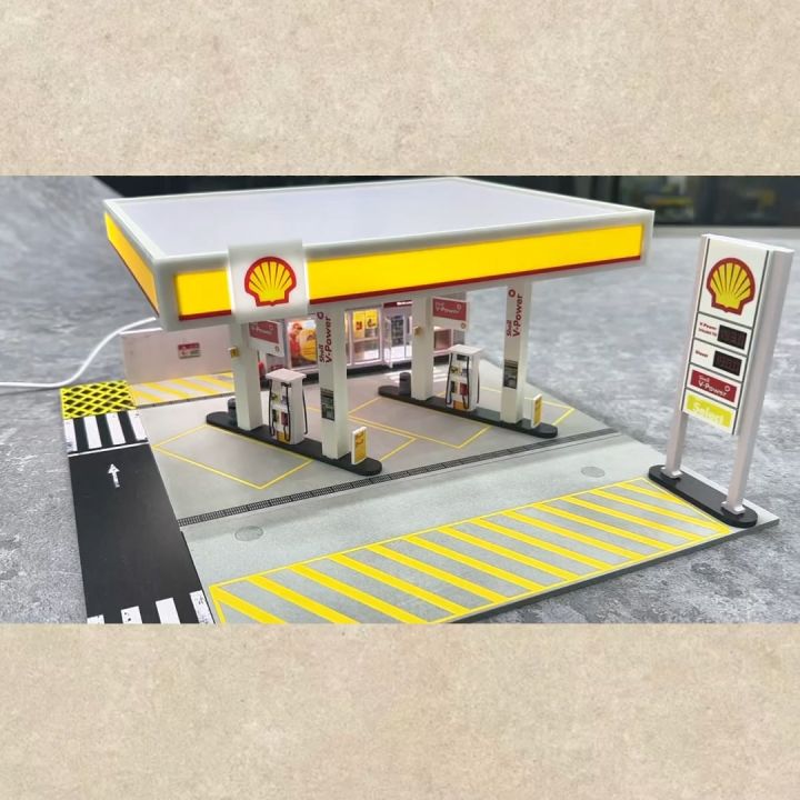 G-Fans 1:64 Shell Gas Station Architectural Scene Model (710035) PVC ...