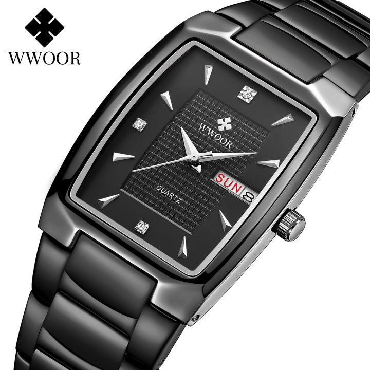 WWOOR Classic Black Men Watch Stainless Steel Original Male Watch | Lazada