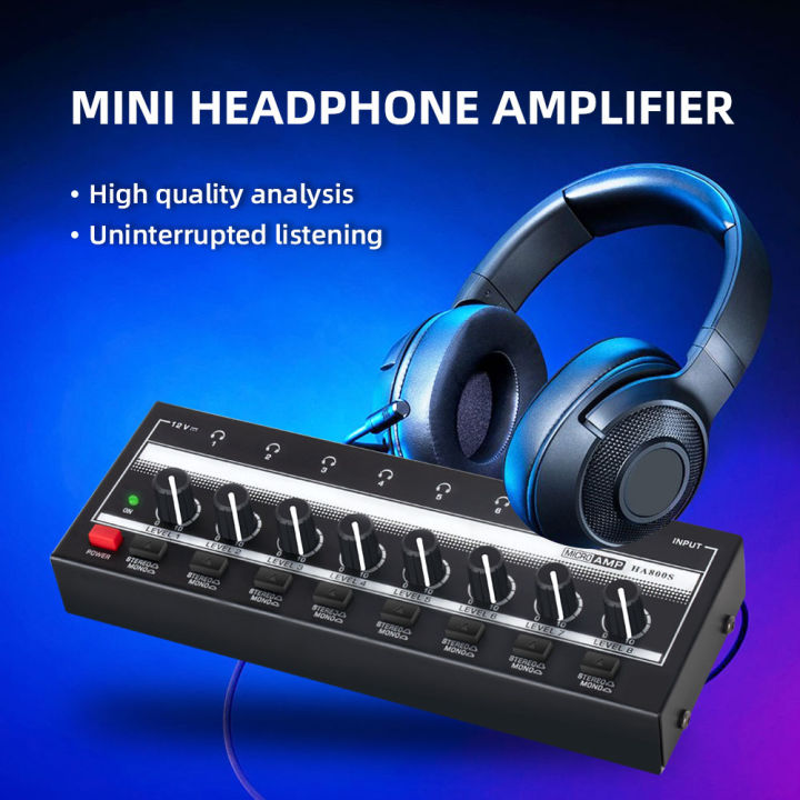 HA800S Ultra-Compact Audio Amplifier 8 Channels Mini Stereo Headphone ...