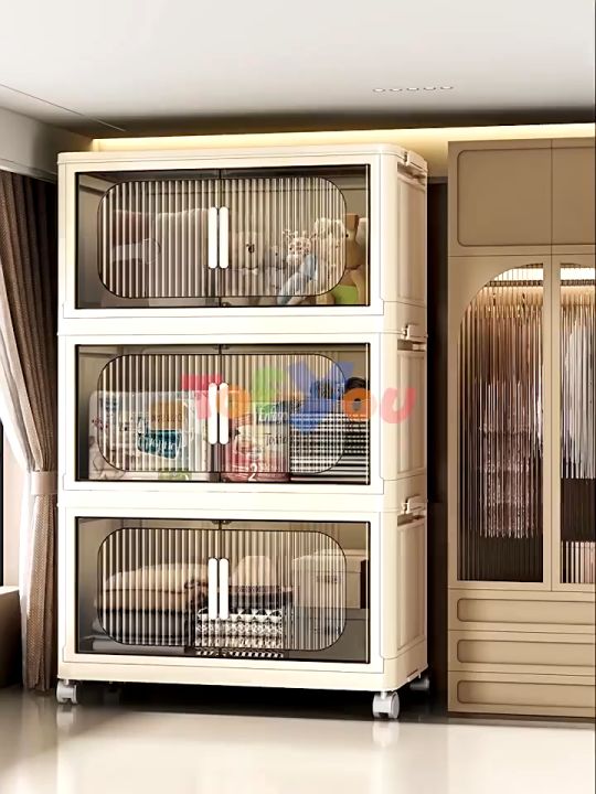 Multipurpose Foldable Storage Cabinet Large Capacity Stackable Foldable ...