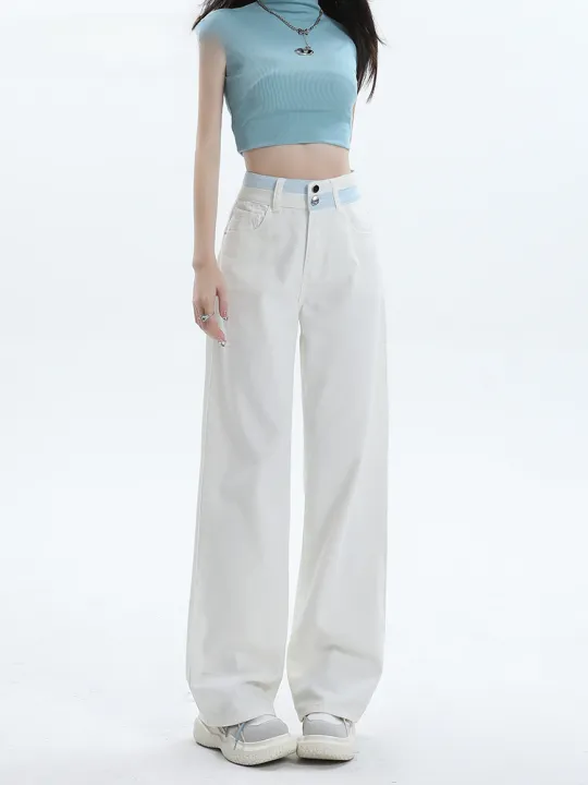 La Chabell American Wide Leg Denim Women's High Waist Slim Looking ...