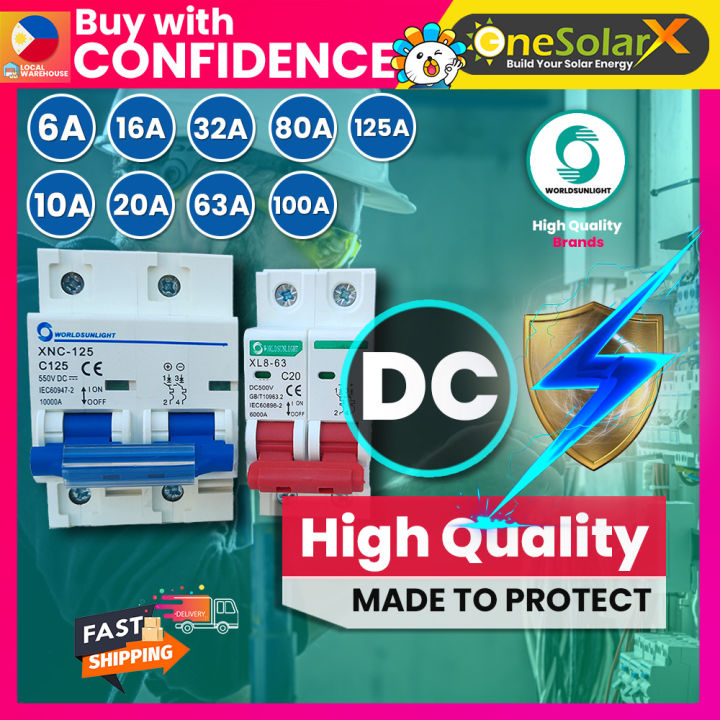 2P DC MCB 6KA Mini Circuit Breaker 6A 10A 16A 20A 32A 63A 80A 100A 125A | Lazada PH