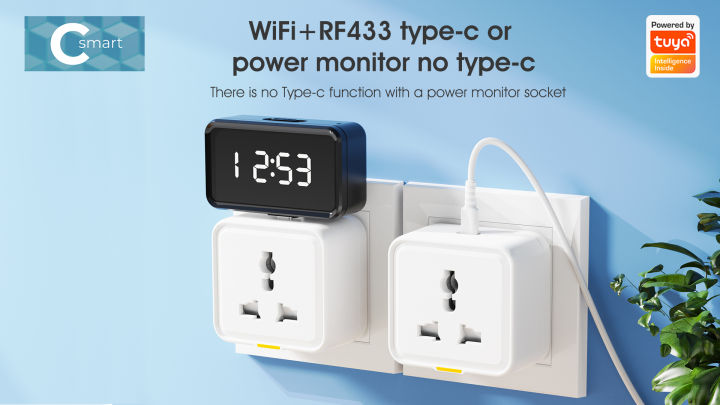 SMATRUL Tuya Smart Home WiFi Plug UK EU US Universal Socket Type-C 16A ... SMATRUL Tuya Smart Home WiFi Plug UK EU US Universal Socket Type-C 16A ...