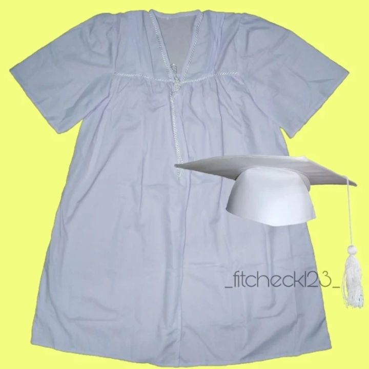 white toga with cap for graduation kinder to highschool | Lazada PH