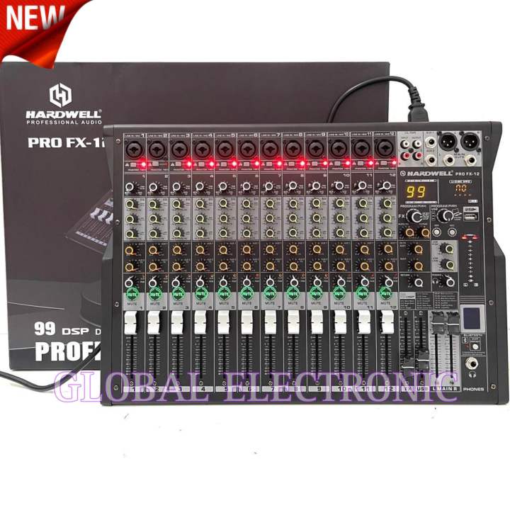 MIXER AUDIO HARDWELL PRO FX 12 ORIGINAL 12 CHANNEL PRO FX12 | Lazada Indonesia
