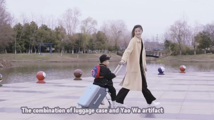 YCY Luggage luggage with child seat Baby can sit and ride lazy TSA ...