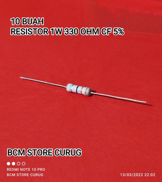 10 BUAH RESISTOR 1W 330 OHM CF 5% ROHS | Lazada Indonesia