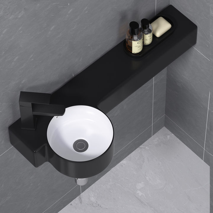 Small Apartment Mini Wall-Mounted Ceramic Integrated Wash Basin Ultra ...