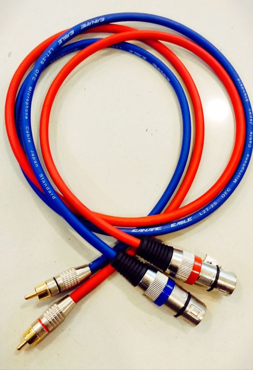 Kabel mixer ke power ampli jack canon xlr female ke rca 1 set / 2pcs ...