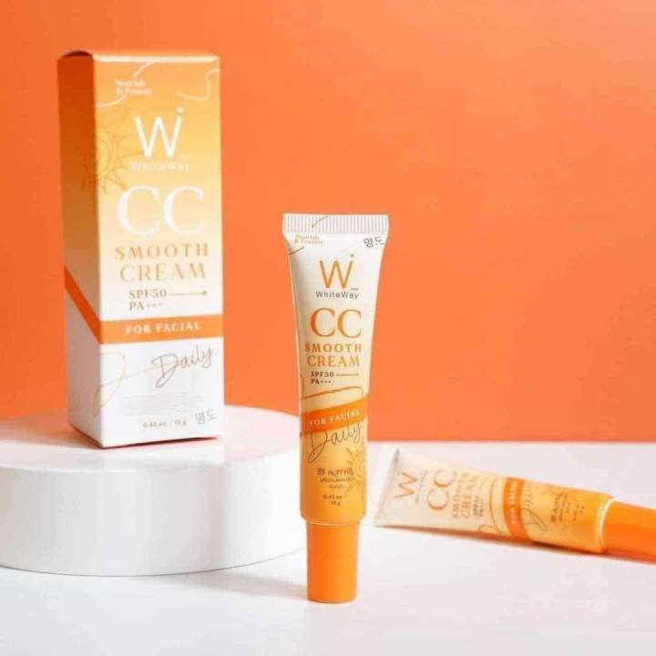 W White Way CC SMOOTH CREAM SPF50 PA+** FOR FACIAL Jaily. | Lazada.co.th