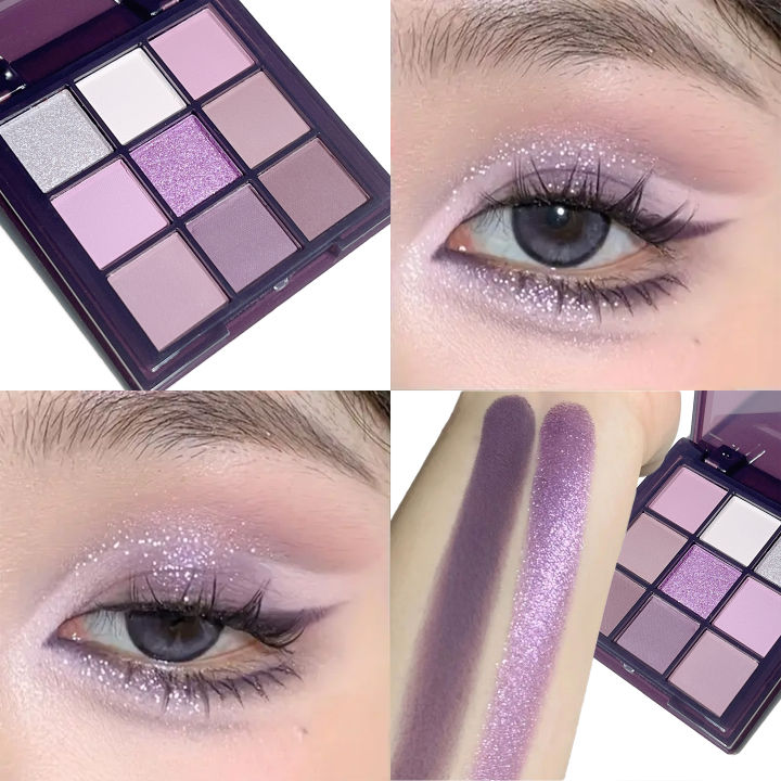 Purple Eyeshadow Palette -9 natural and shimmery finish colors for a ...