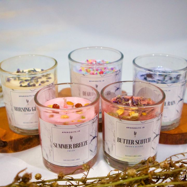 Lilin Aromaterapi Dried Flower - Scented Candle - Souvenir - Hampers ...