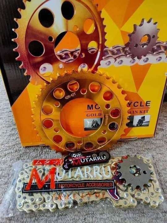 Mutarru Chain set Gold Sniper155 , Sniper155r , R15 V2 V3 , TFX150 ...