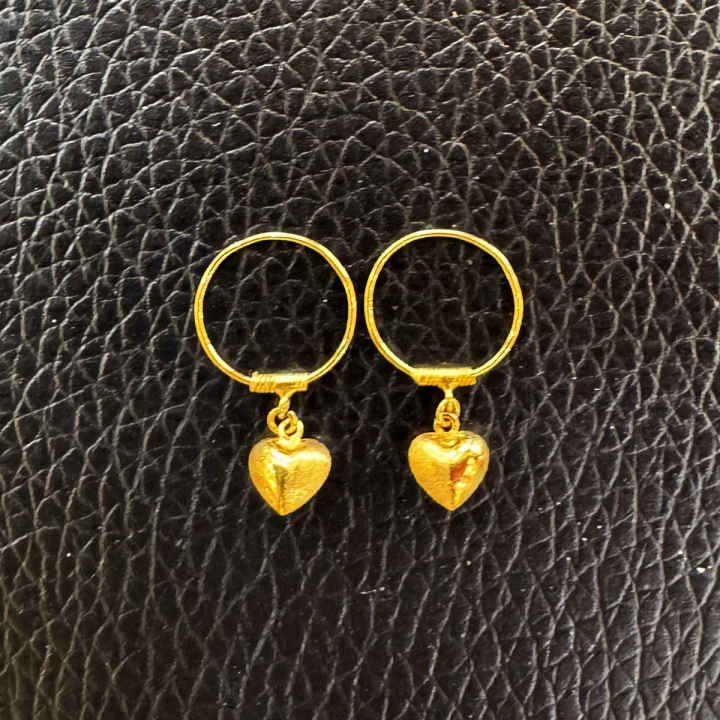 SING GOLD ต่างหูห่วงทองคำแท้ 90 ต่างหูทองห่วงกลม ต่างหูเด็กทองแท้ มีใบ ...