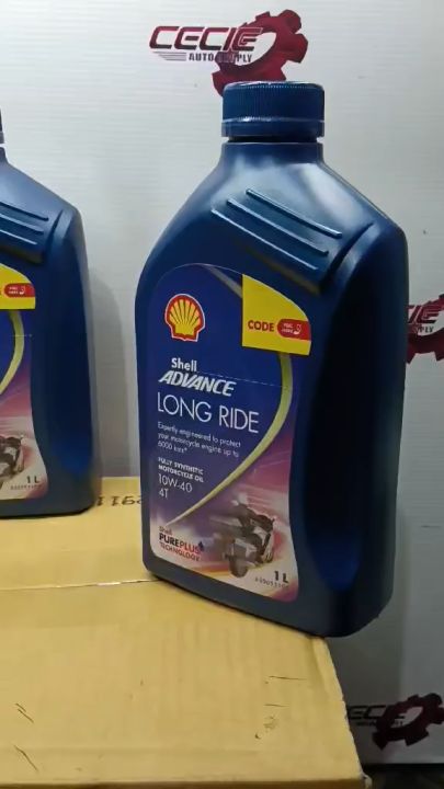 Shell Advance Long Ride Fully Synthetic Motorcycle Oil SAE 10W-40 4T 1 ...