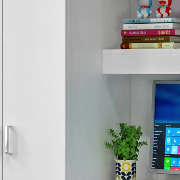 Computer Desk Desk Wardrobe Wardrobe Bookshelf Combination Multi ...