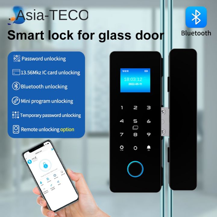 Glass Door Lock Sliding Door Bluetooth HAHA-Lock Mobile App Biometric ...