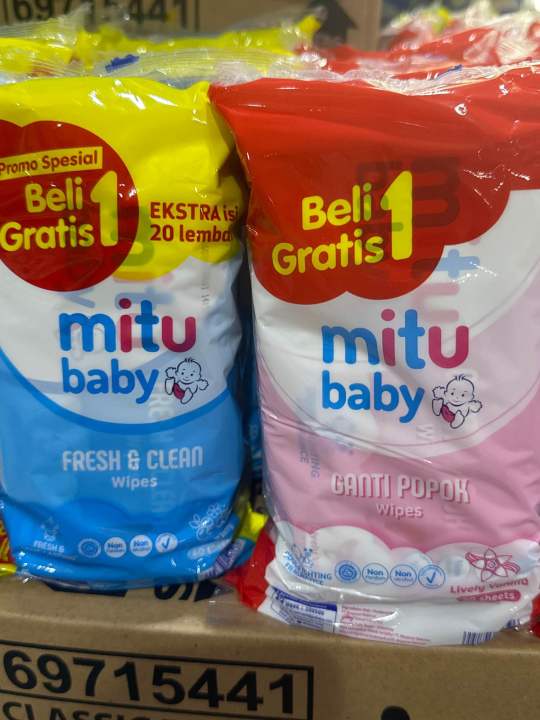 Tissue Basah Tisu Mitu Baby isi 50 lembar beli 1 gratis 1 | Lazada ...